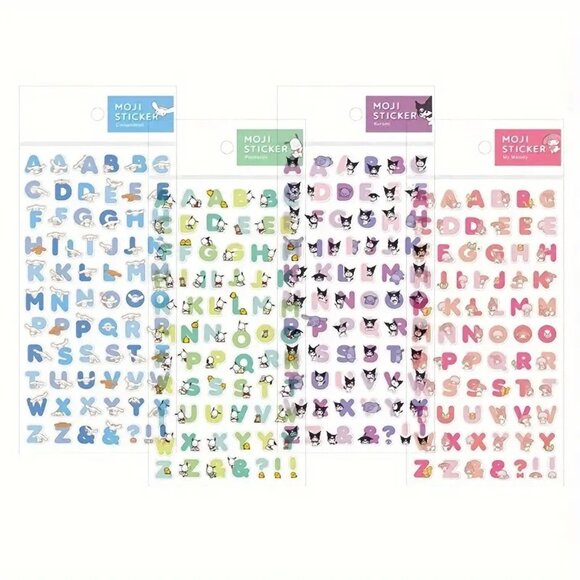 Office | Sanrio Sparkle Alphabet Character Stickers Waterproof You ...